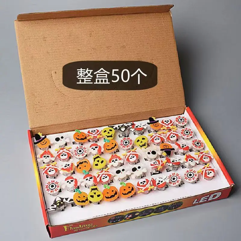 Custom Halloween Led Light Up Rings Halloween Treat 3d Halloween Rings ...