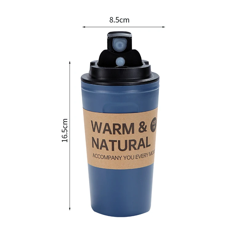 Wholesale Sublimation 420ml Reusable Plastic Milk Water Bottle Breakfast Cup Office Coffee Mug ...