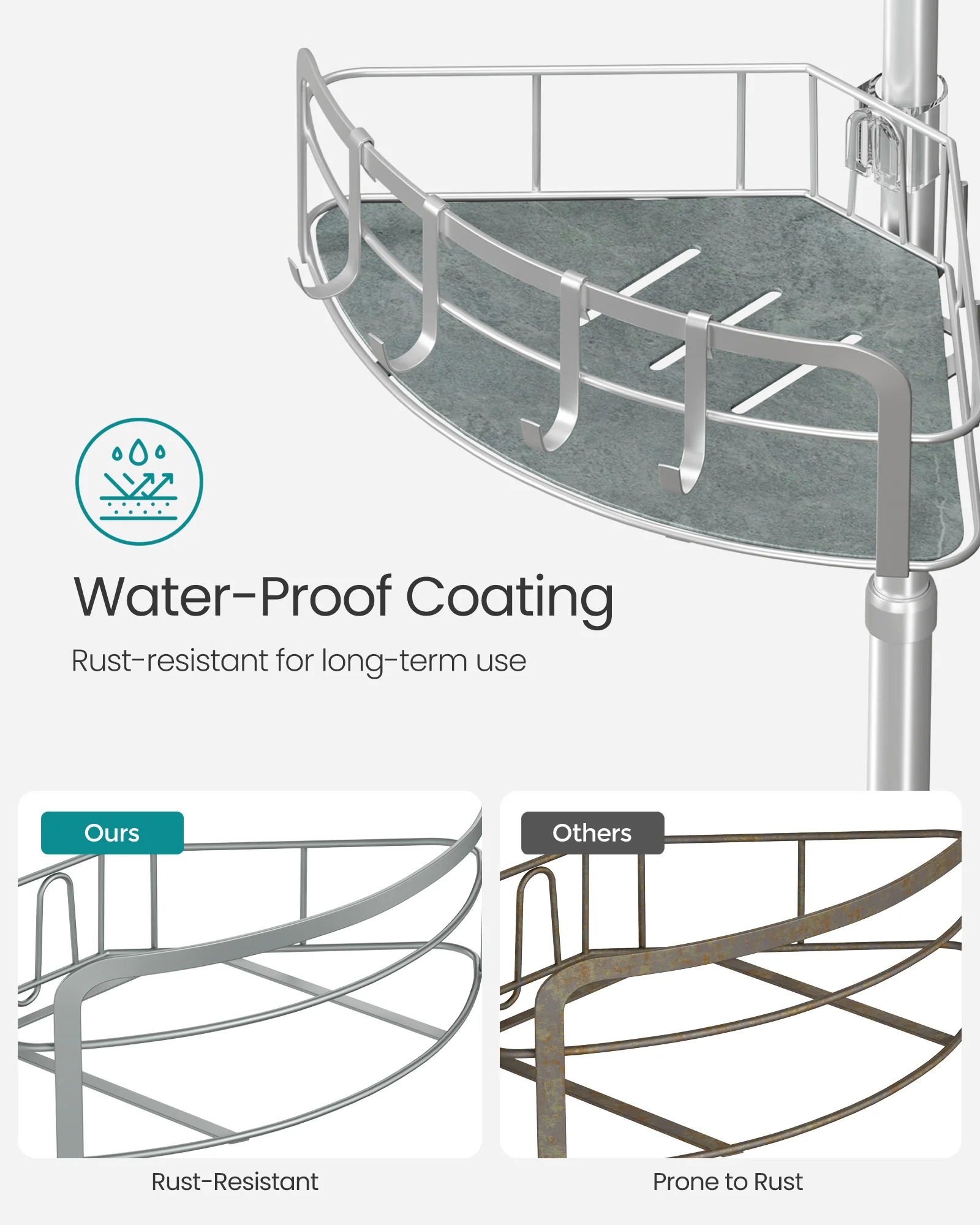 SONGMICS Non-Rusting Plastic 4 Tier Adjustable Waterproof Eco-Friendly ...