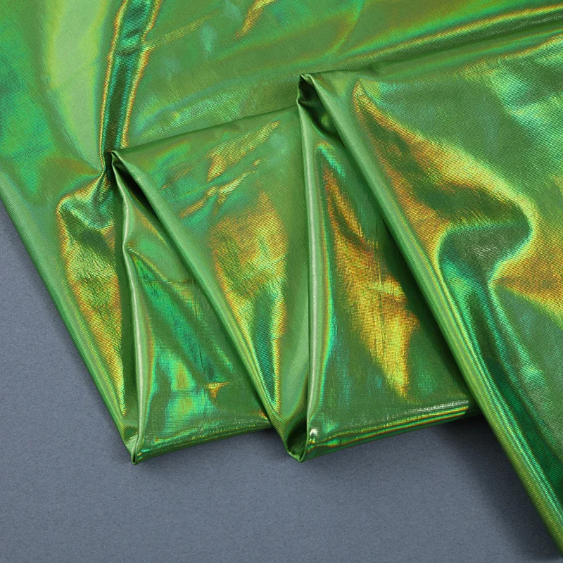 Rainbow Colorful Shiny Polyester Spandex 4 Way Stretch Metallic Foil ...