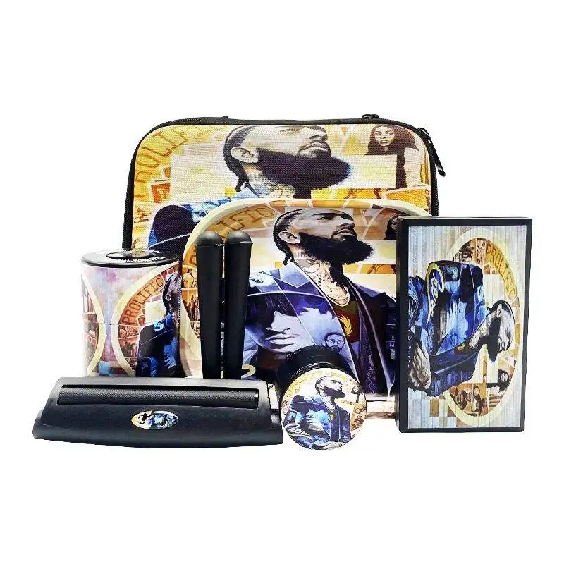 Custom Portable Rolling Tray Herb Smoking Set Kit Box Smoking Tray Herb ...