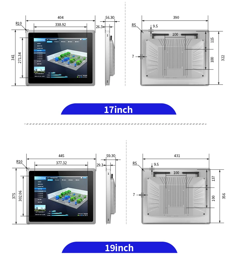 Touch Screen Monitor Display For Industrial Ip67 Waterproof 1000 Nits ...