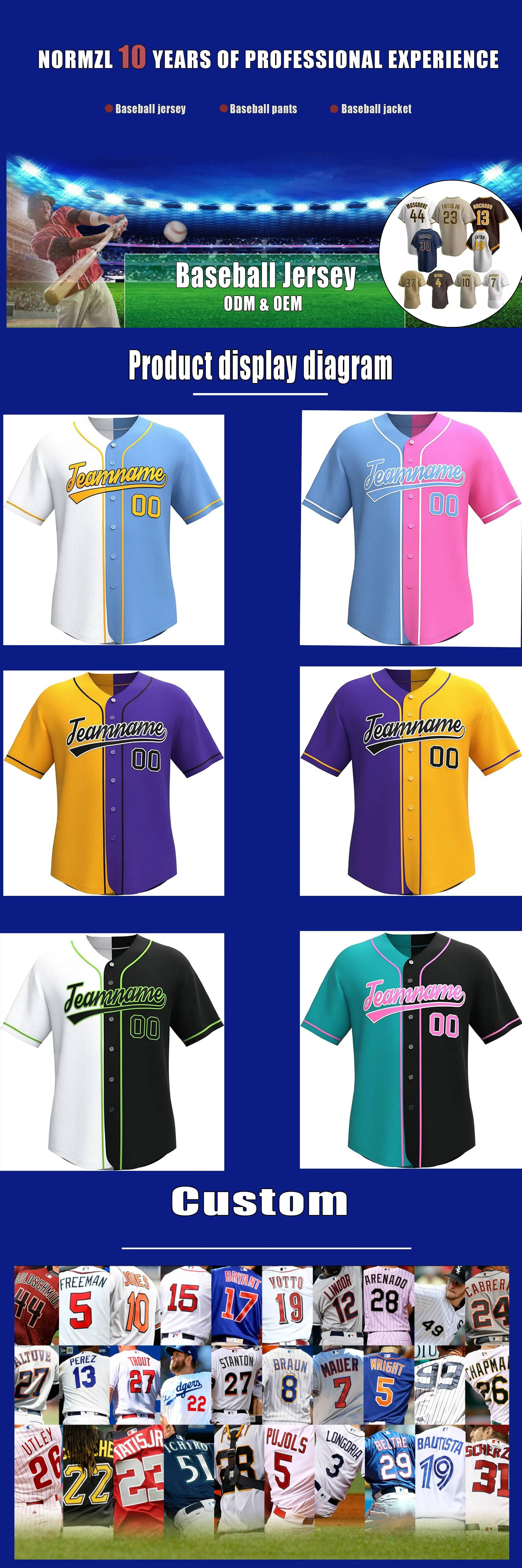 Wholesale Oem Custom Sublimation Plain Blank Female Baseball Jersey T ...