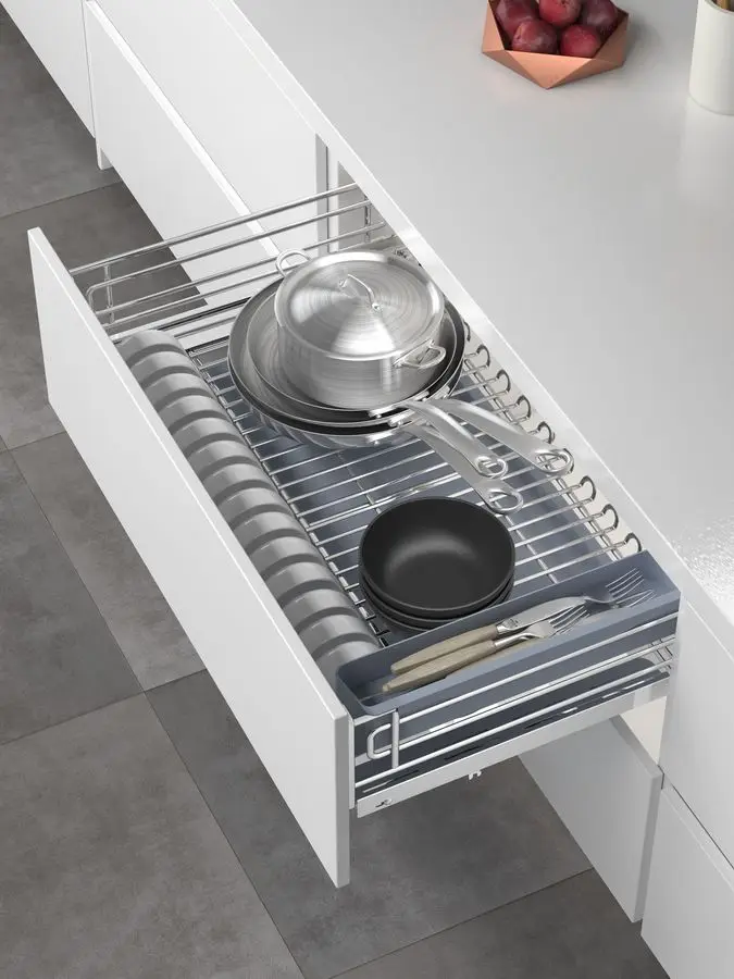 SUS304 Oval Basket Soft Closing Racks - Dish & Bowl Storage