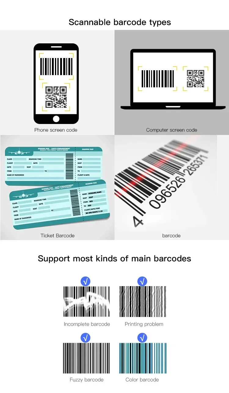 2d Portable Mini Bt Barcode Reader Wireless Qr Code Scanner Long ...