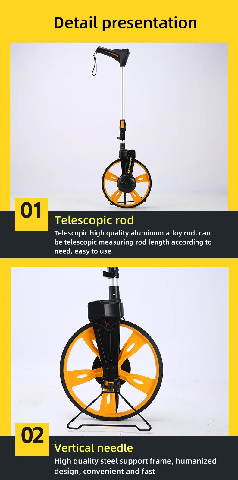 Digital Display Measuring Wheel Length Meter Distance Measuring Wheel ...