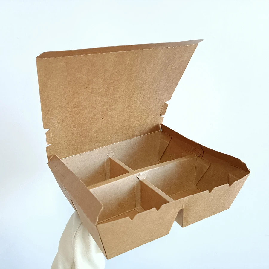 Wholesale Fast Food Biodegradable Brown Paper Box Personalized Custom ...