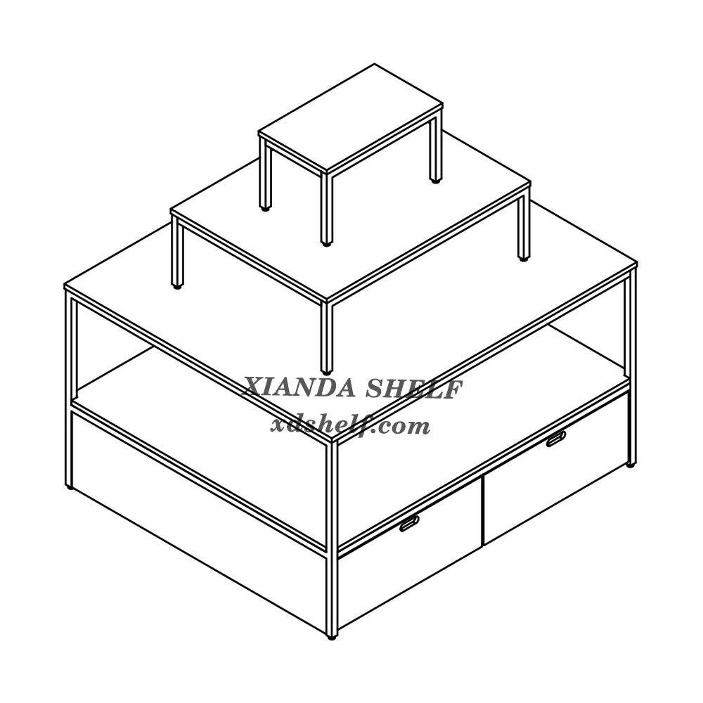 Custom Square Table Shop Counter Display Shelf For Stationery - Buy ...