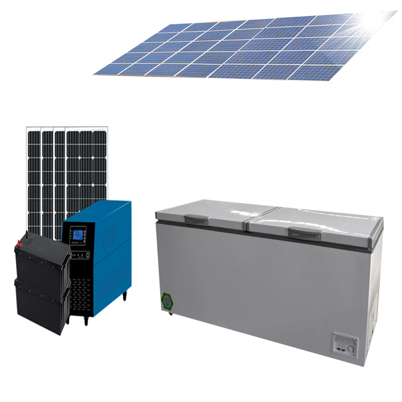 12V DC Double Door Solar Powered Refrigerator - Deep Freezer