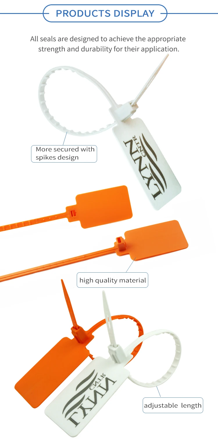 D035 Self Locking Pull Tight Barcode Printing Security Plastic Seals ...