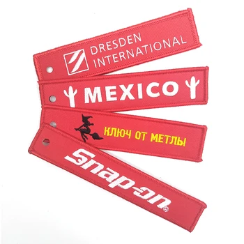 Custom Pre-flight Aviation Embroidery Woven Keychain To Remove Flying ...