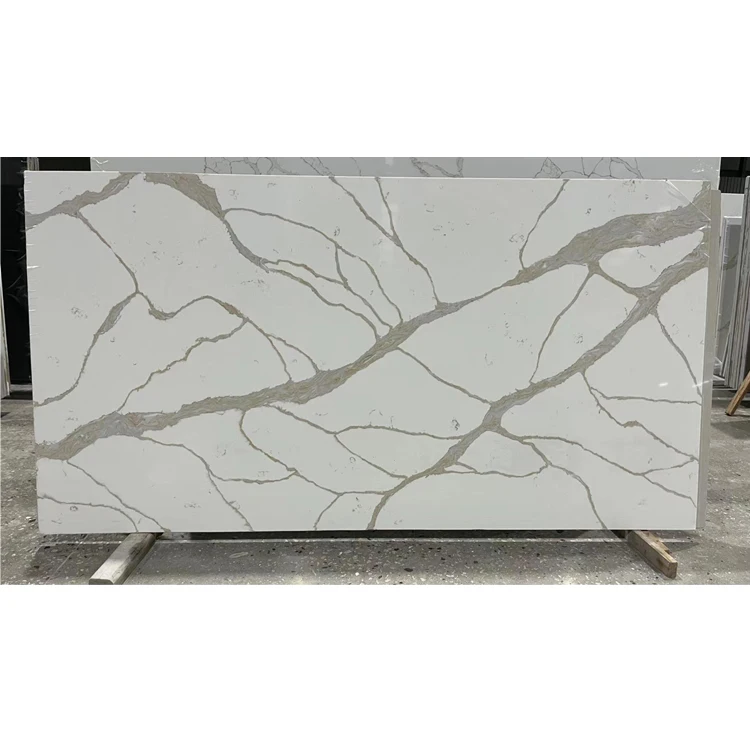 Luxury Quartz Calacata Slab China Quartzite Stone Polished White Quartz ...