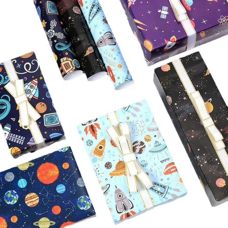 Gift Packing Paper Cartoon Birthday Print Wrapping Paper Flower Bouquet ...