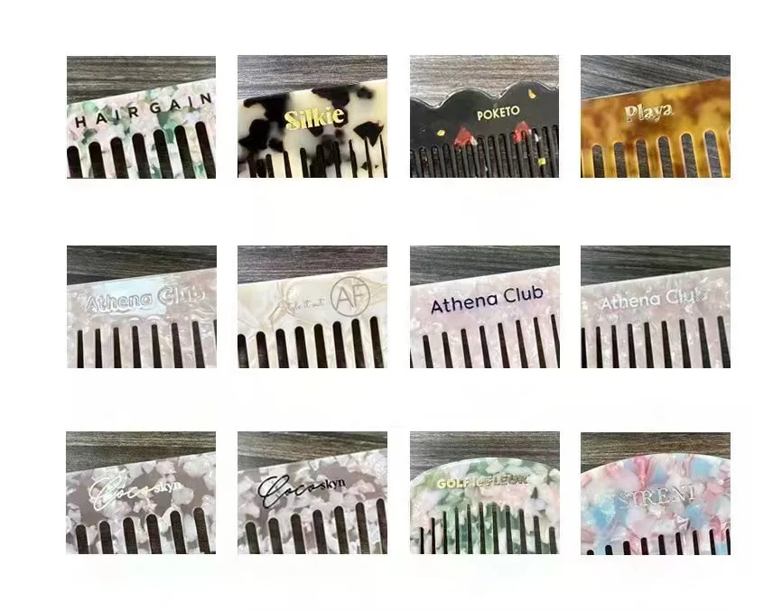 SAIYII Custom Logo 4mm Thickness Cellulose Acetate Hair Comb