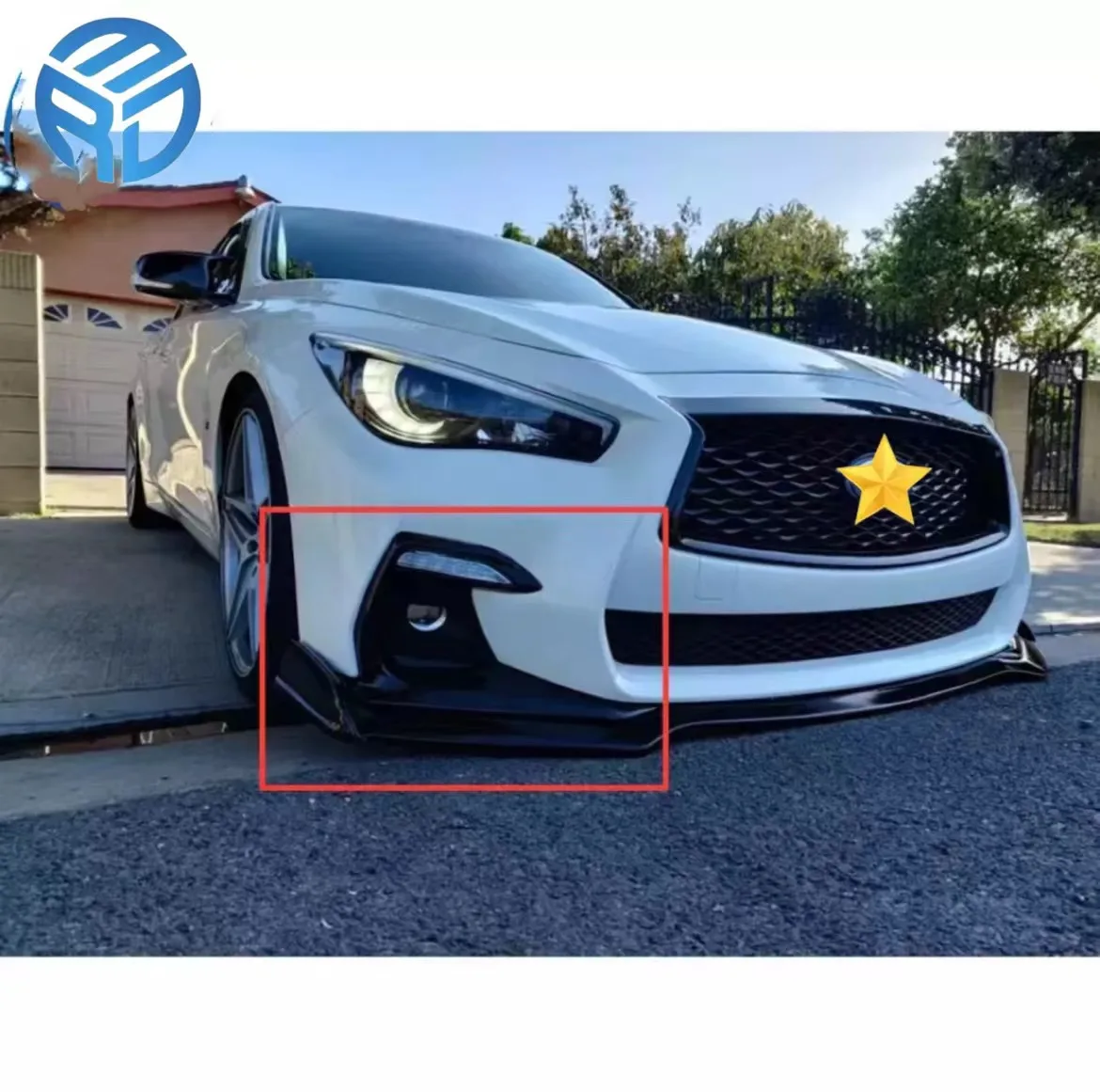 MRD Fog Light Cover for Infiniti Q50 Sport 2018+ - Glossy Black
