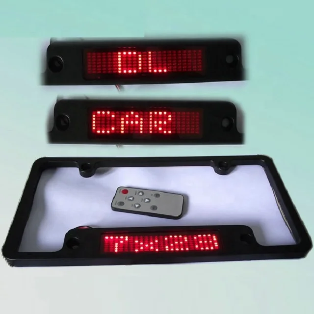 12V 7x23pixel Remote Control Red USA Led Car License Plate