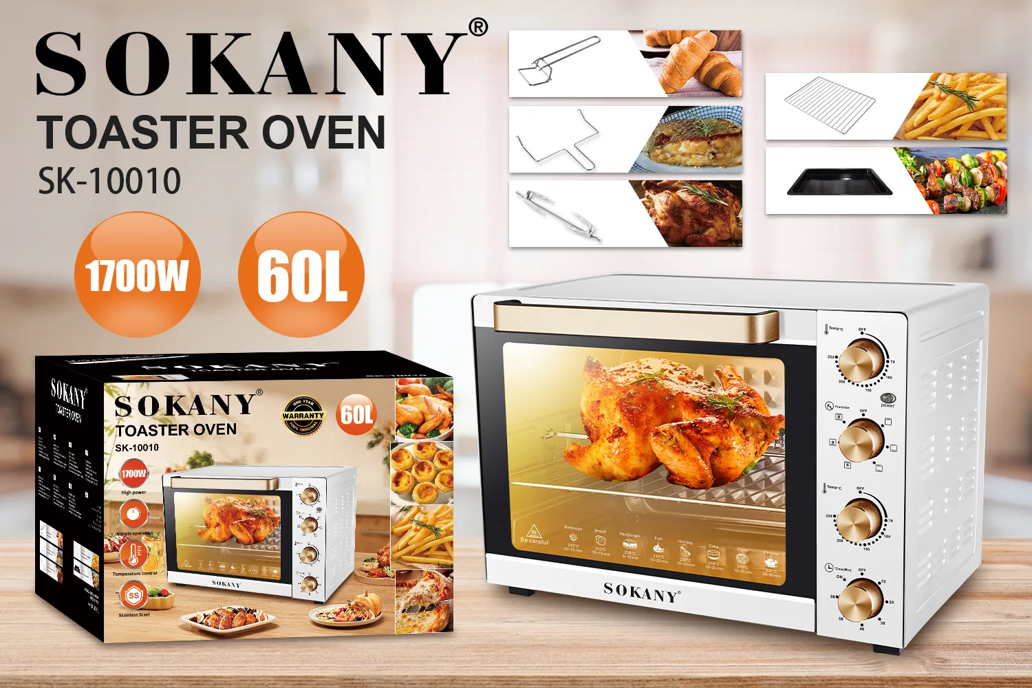 Sokany New Oven 60l Capacity Intelligent Oven Household Electric Small ...