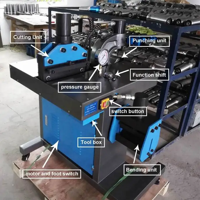 Dhy-150 Portable Cooper Busbar Hydraulic Press Bending Cutting Punching ...