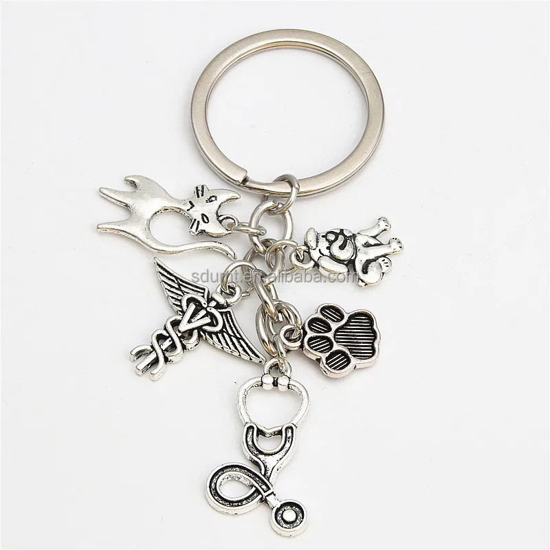 Keychain Animal Key-ring Cat Elephant Carrot Rabbit Dog Key Chain ...