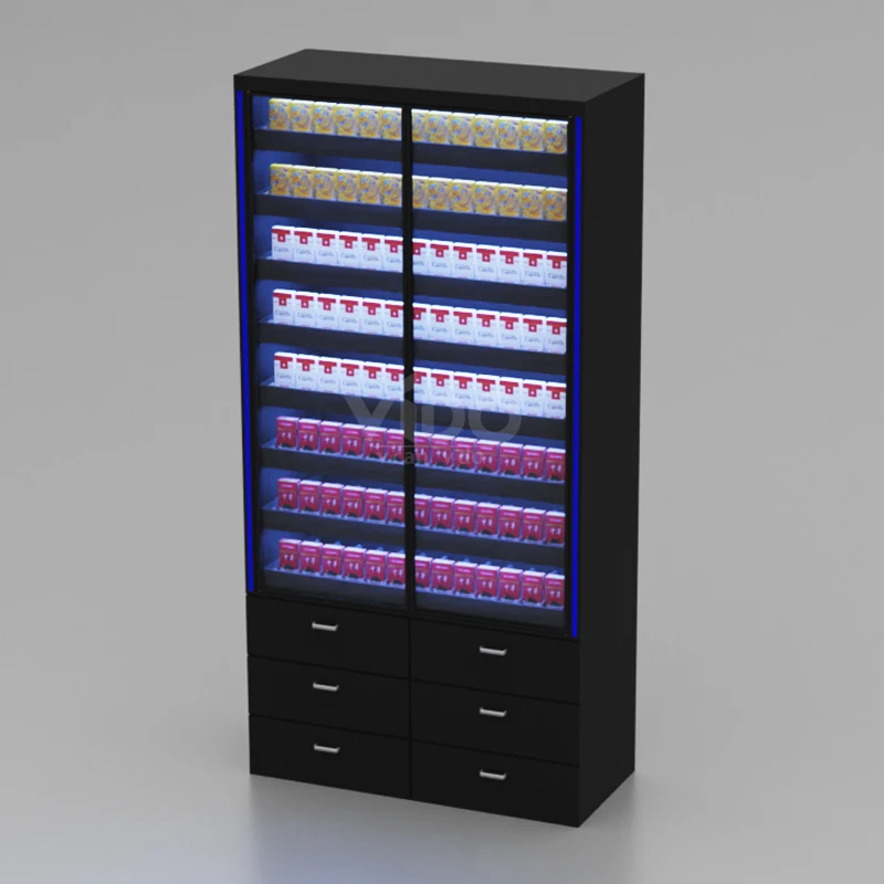 Customized Wood Cigarette Shop Cabinet - High Quality Display Racks