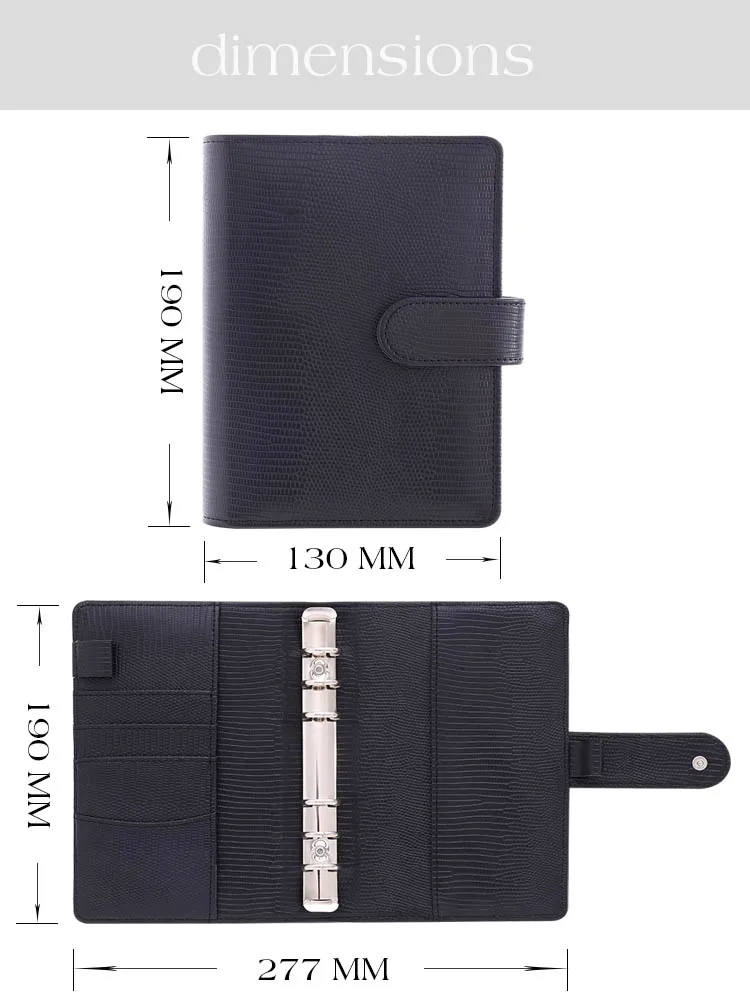 Hongbo Best Seller 10-Color A6 Lizard Leather Premium Budget Binder ...