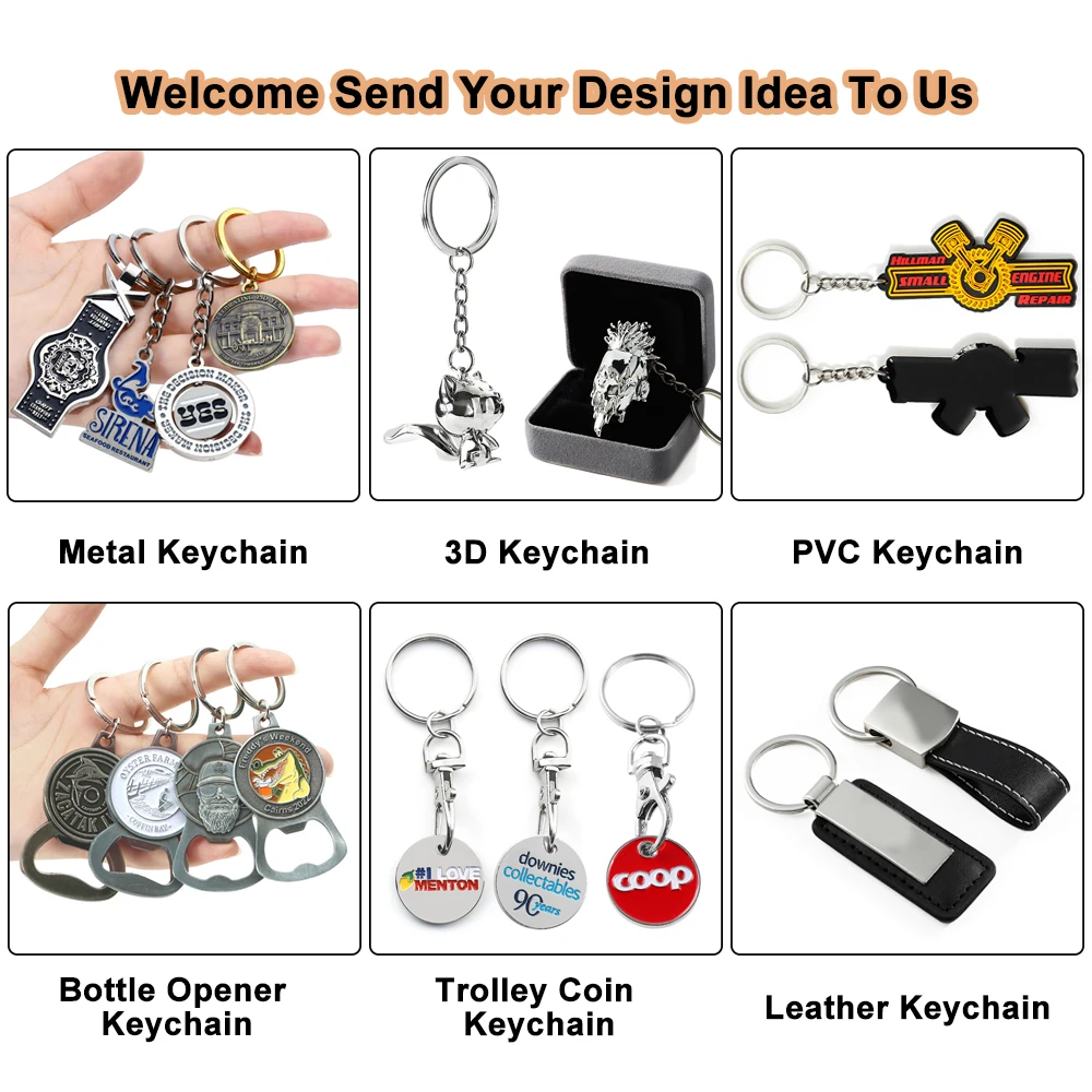 Promotional Business Gift 2D 3D Metal Keychains Key Chains Custom Logo ...