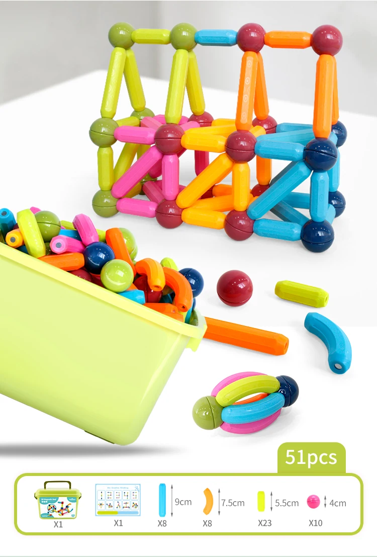 Assembly Magnetic Rod Kid Toys Builds Diy Building Block Toy Sets For Kids - Buy Magnetic Blocks ...