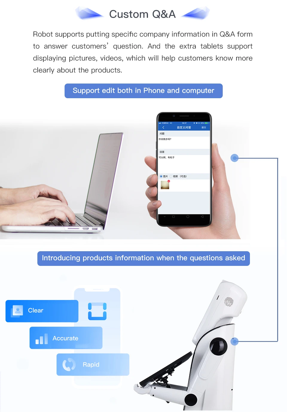 Auto Navigation AI Robot for Office Advertising Reception