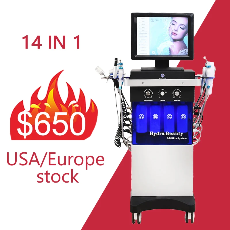 Professional 14-in-1 Multifunction Hydro Facial Spa Machine Oxygen Jet ...