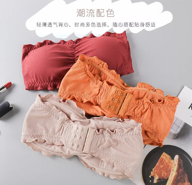 Women Lace Bralette Bra Tube Top Padded Sweet Girls Tube Bra Stretchy ...