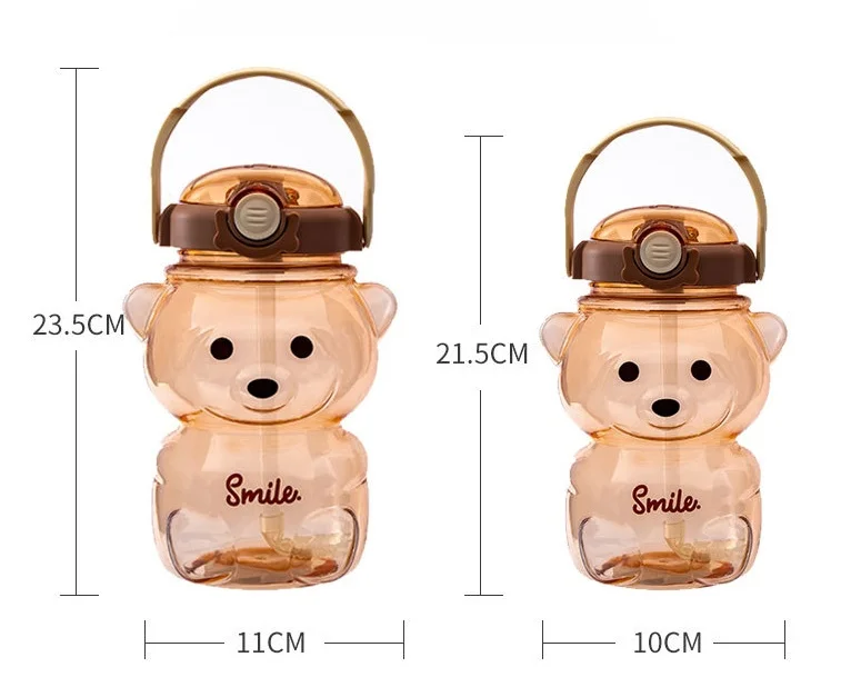 Cartoon Customizable 1000ml Or 1400ml Plastic Transparent Bear Shaped ...