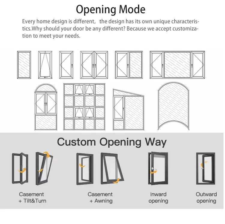 Australia House Aluminum Alloy Casement Windows - Durable & Efficient