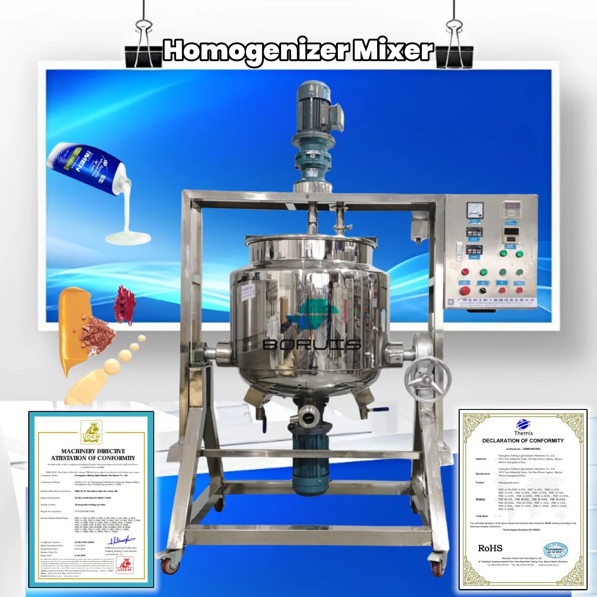 100l Mixer Homogenizer Mixing Tank Agitator Reactor Jacket Mixing Tank ...