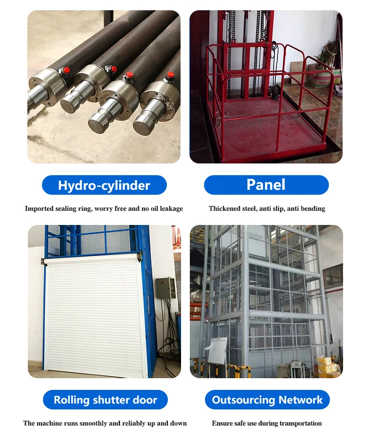 1ton Freight Elevator For Loading Basement Hydraulic Goods Lift ...