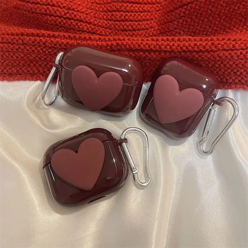 For Airpods 3 Cases Cute Heart Clear Earphone Case For Apple Airpod Pro ...