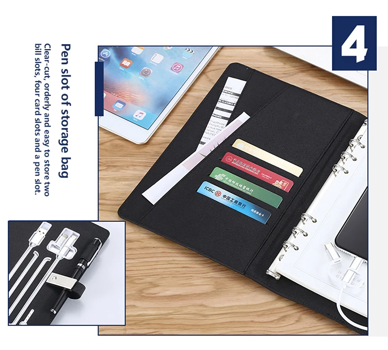 Power Bank Notebook - Custom A5 USB Wireless Charging Diary