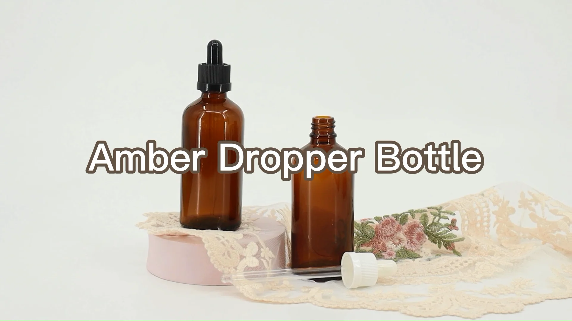 Transparent Amber Glass Dropper Body Essential Oil Bottles 100ml Brown ...