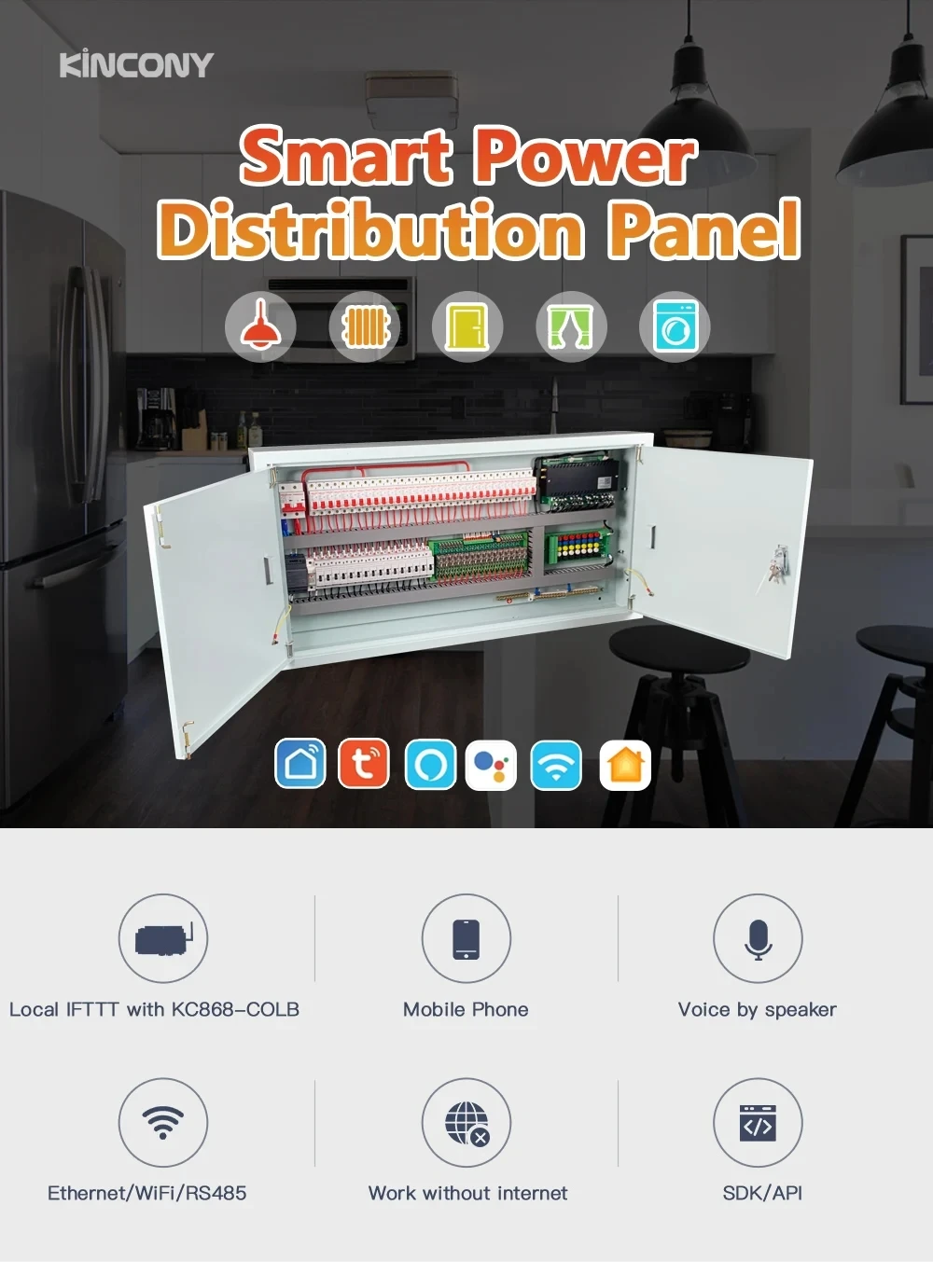 32CH Smart Home Power Distribution Box Board Module System Mobile Phone ...