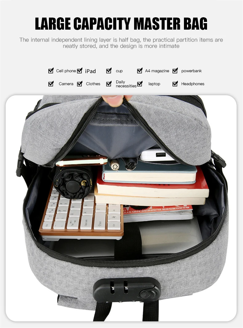 Factory Wholesale Men Large Capacity Backpack Business Large Capacity ...