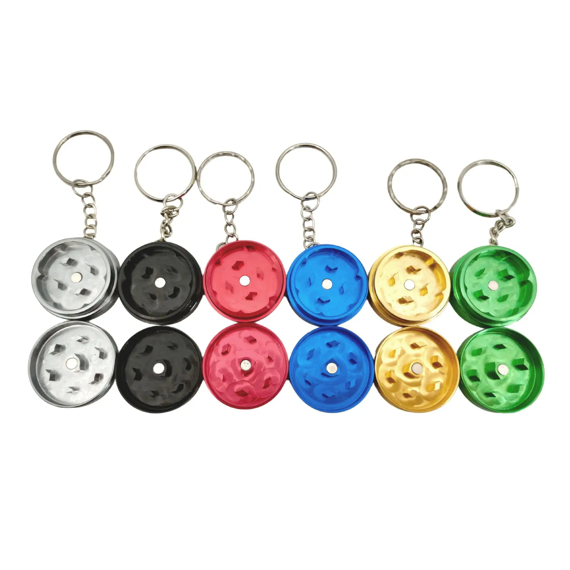 Portable Pocket Mini Grinder 30mm 2parts Herb Grinder With Keychain ...