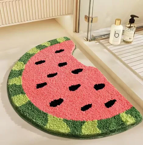 Watermelon Shape Design Area Rug KIDS Cartoon Custom Fruit Tufted Non ...
