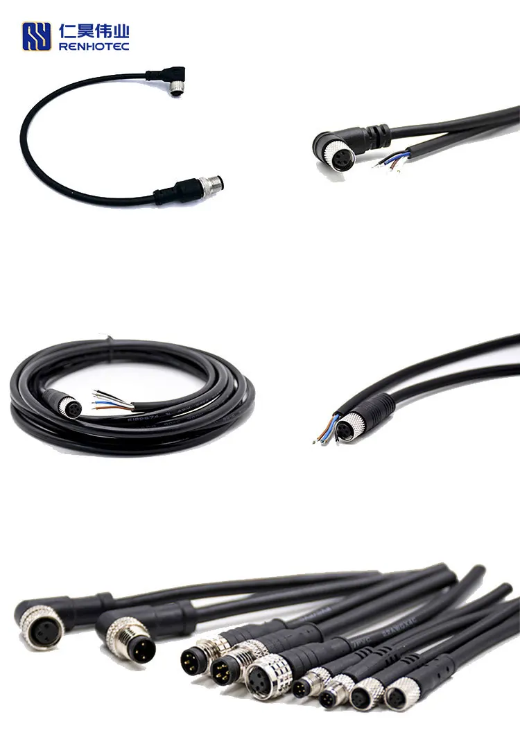 M Series M8 M12 M16 A B C D Code Straight Single Ended Pvc Cable ...