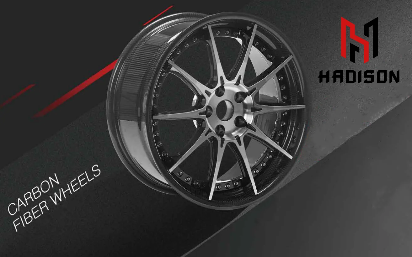 HADISON HDC-3 18-22" 2 Piece Pure Full Carbon Fiber Wheels Barrels with ...