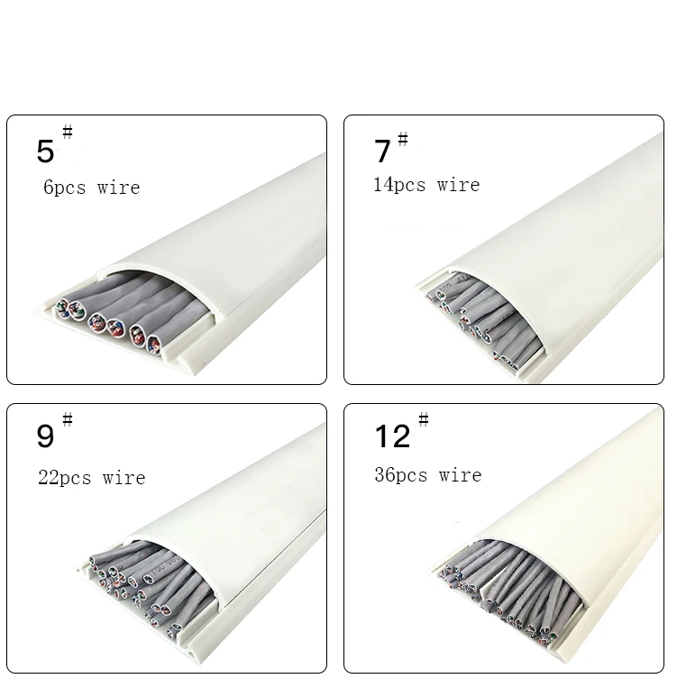 D Shape Wire Duct Cable Raceway Plastic Extrusion Profile Cord Hider ...