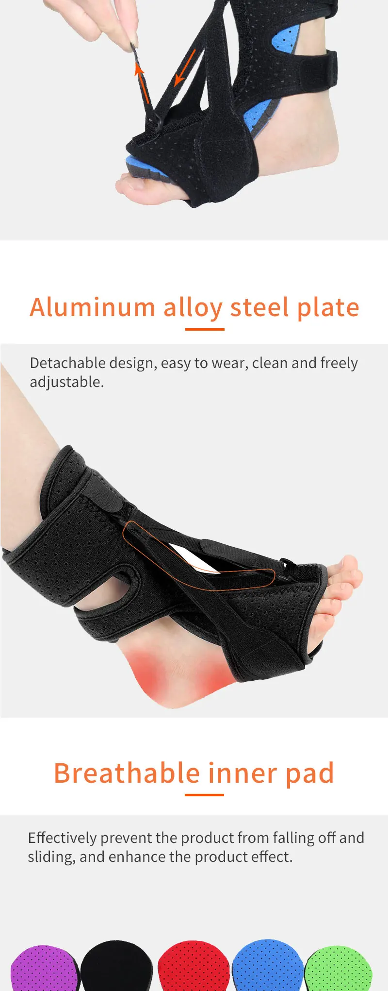Factory Customizable 3 Adjustable Straps Night Splint Plantar Fasciitis ...