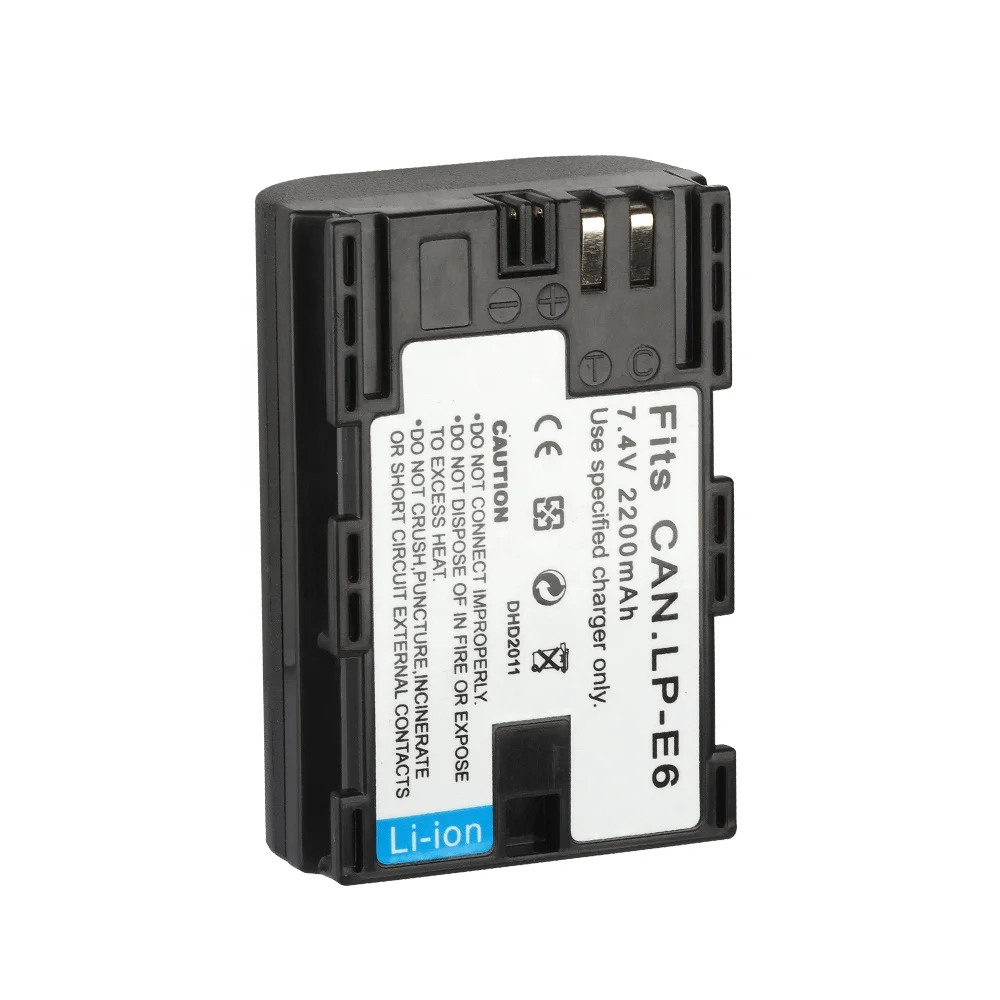 JHTC LP-E6 Battery 2200mAh for Canon EOS 5DS 5D 6D 7D 60D 60Da EOS 70D Mark II Mark III 80D XC10 ...