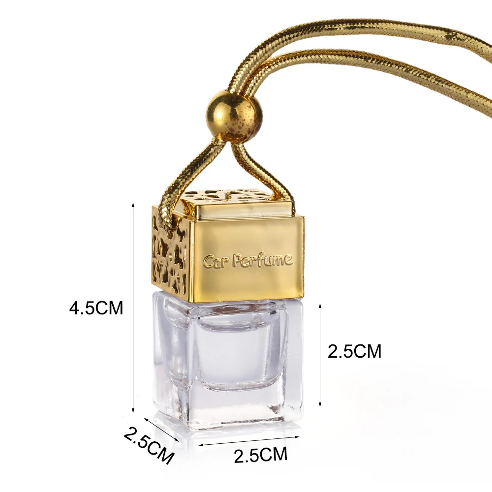 8ml Square Glass Car Perfume Bottle Car Fragrance Bottle Black Empty ...