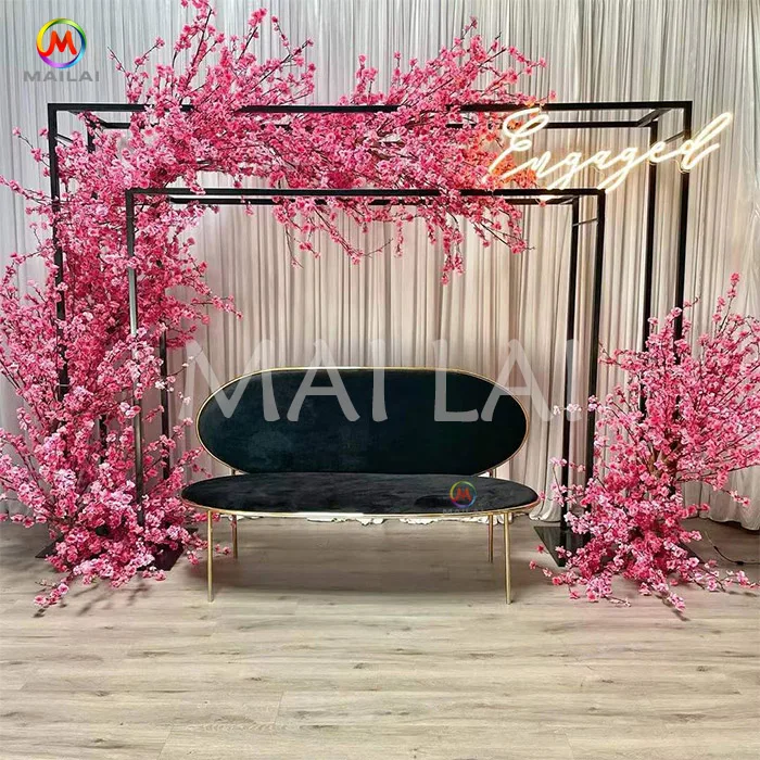 Fancy Wedding Stage Decor Metal Arch Backdrop Stainless Steel Golden ...