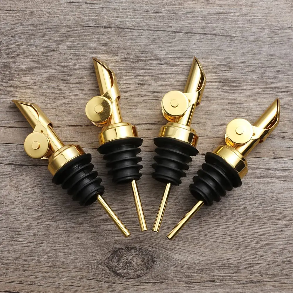 Gold Silver Pour Spouts for Bottles - Weighted Stainless Steel