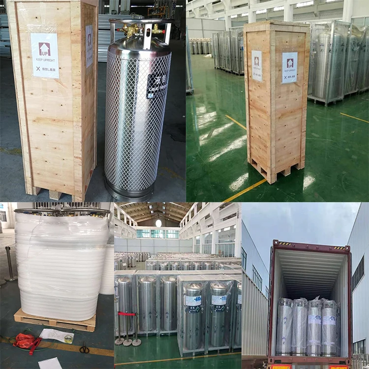 195L 14bar Cryogenic Nitrogen Gas Cylinder Dewar Bottle For Medical Industry Factory ...